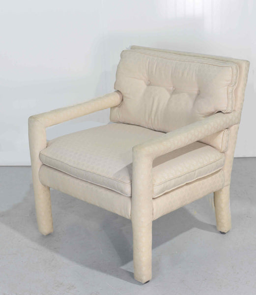 1970s Vintage Milo Baughman Style Upholstered Parson Chair - A Single ...