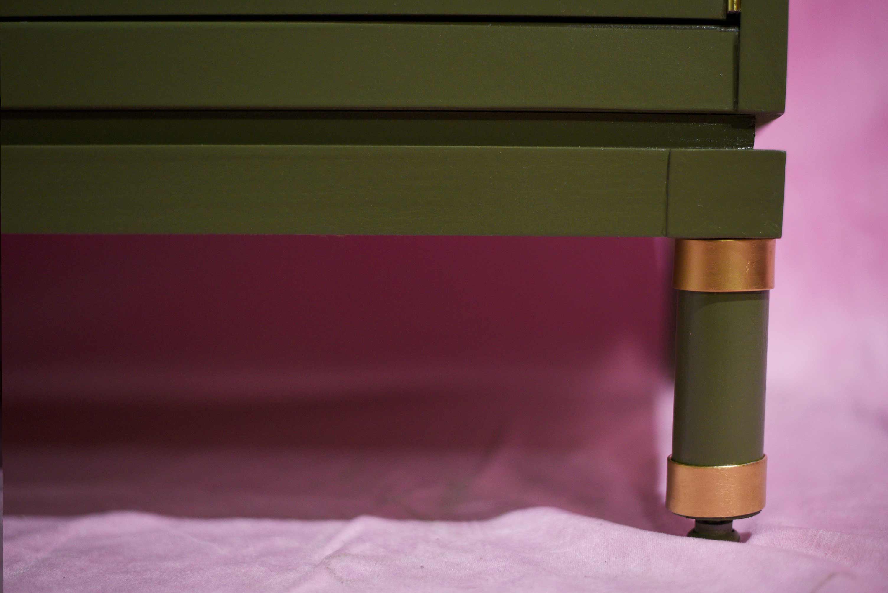 Hand Crafted Two Door Chest in Olive with Egyptian Horus Falcon Detail ...