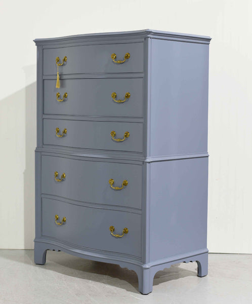 Mid Century Colonial Style Mahogany 5 Drawer Highboy by Berkey and Gay ...